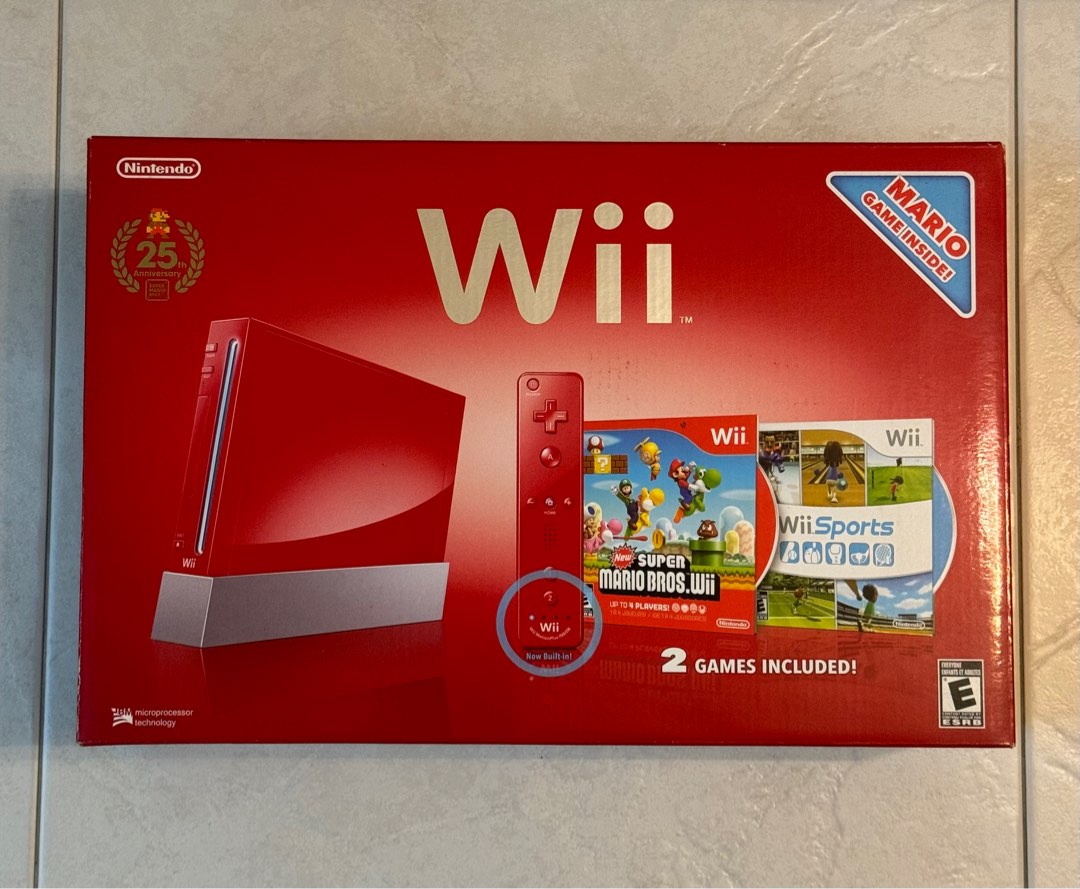 Limited Edition Nintendo Wii Red Console 25th Anniversary New Super ...