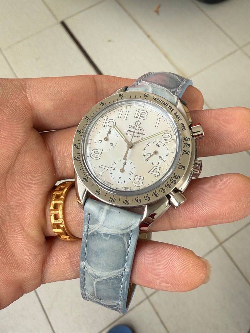 OMEGA SPEEDMASTER SWISS MADE MOTHER OF PEARL DIAL AUTOMATIC CHRONOGRAPH ...