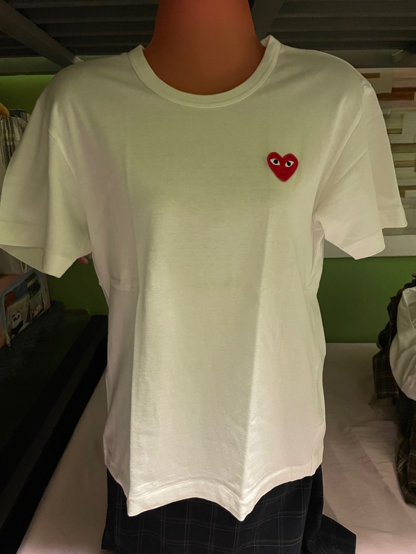 RUSH SELLING Play CDG COMME DES GARCONS White Heart Shirt, Men's ...