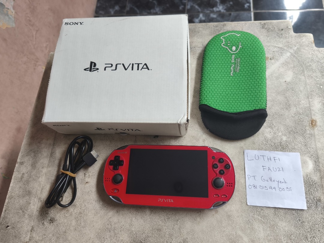 PlayStation PS Vita Fat Cosmic Red 128GB h-encore Henkaku 00, Video Game, Konsol di Carousell