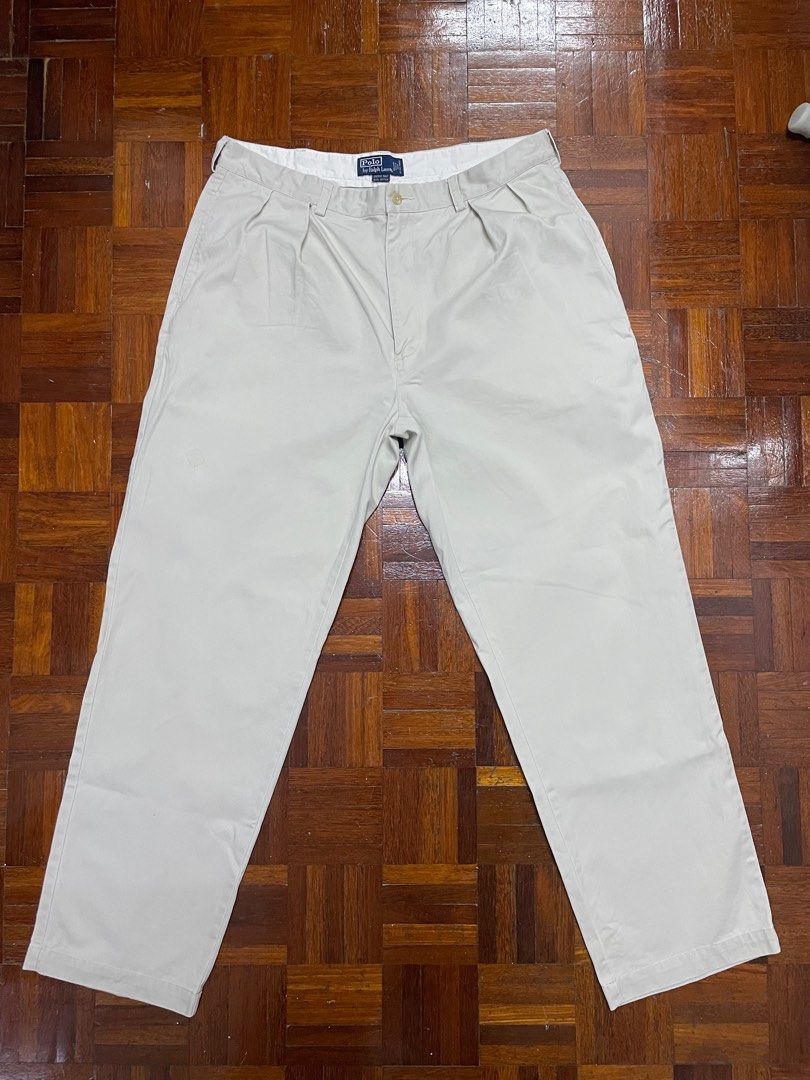 Polo Ralph Lauren Beige Chino Pants W34 L32 Straight Baggy Fit, Men's Fashion, Bottoms, Chinos ...