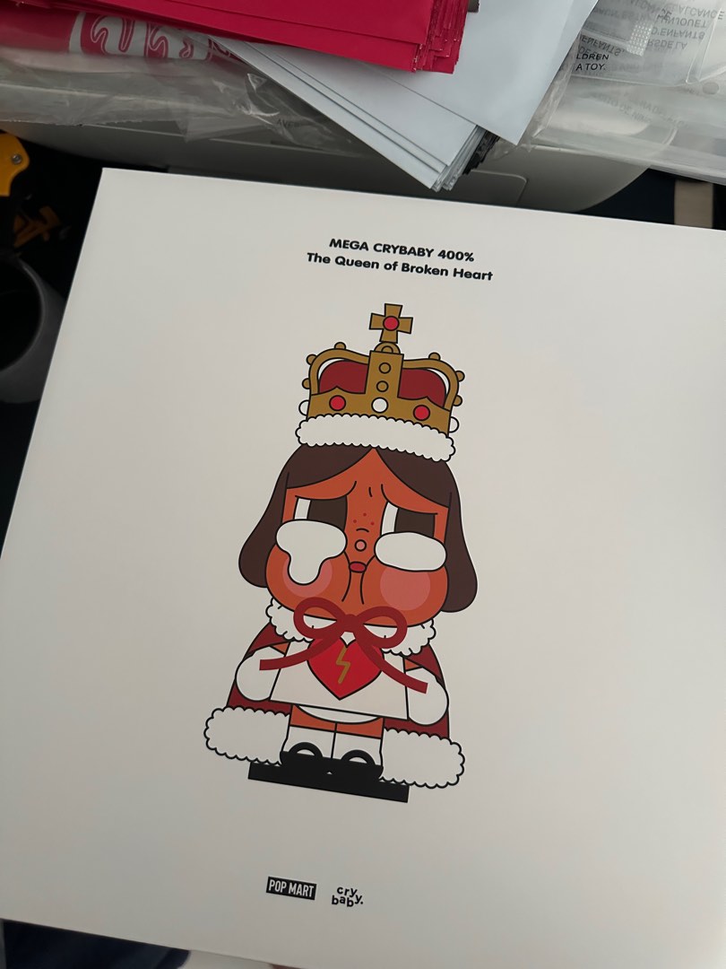 Popmart crybaby mega queen red 400%, Hobbies & Toys, Toys & Games on ...