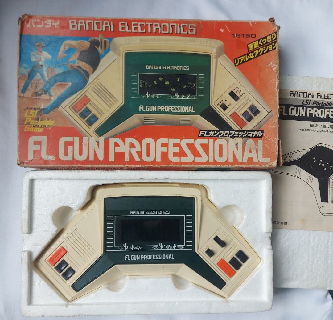 Rare vintage Bandai Electronics FL Gun Professional Console LSI Portable game made in japan 1980 ...