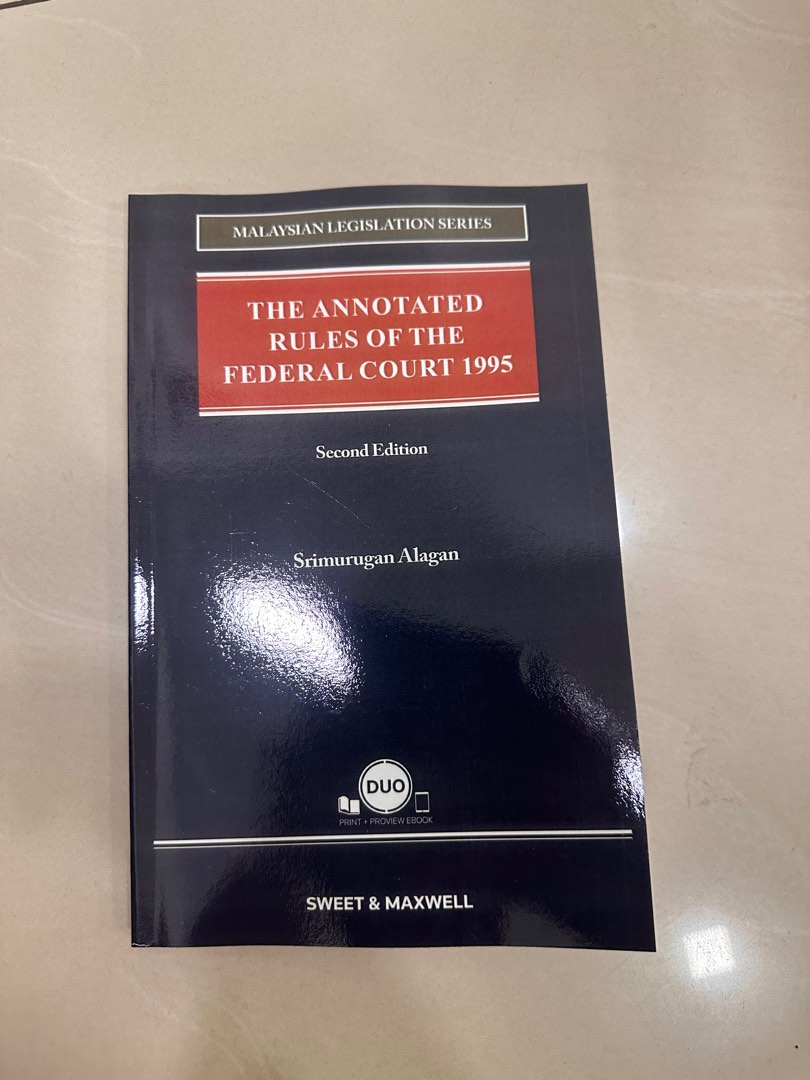 The annotated rules of the federal court 1995 2nd edition by Srimurugan ...