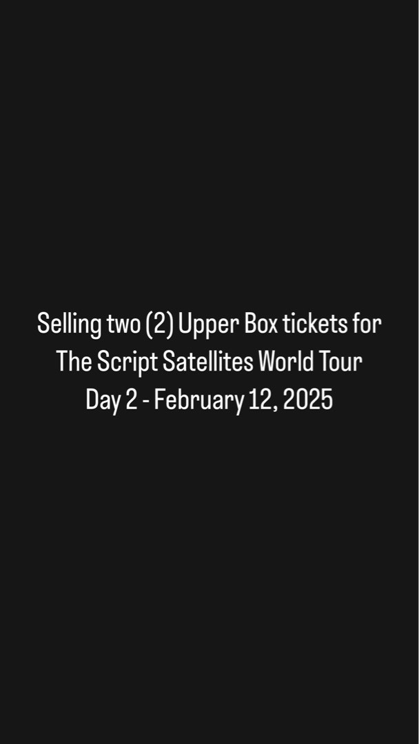 The Script Satellites World Tour, Tickets & Vouchers, Event Tickets on ...