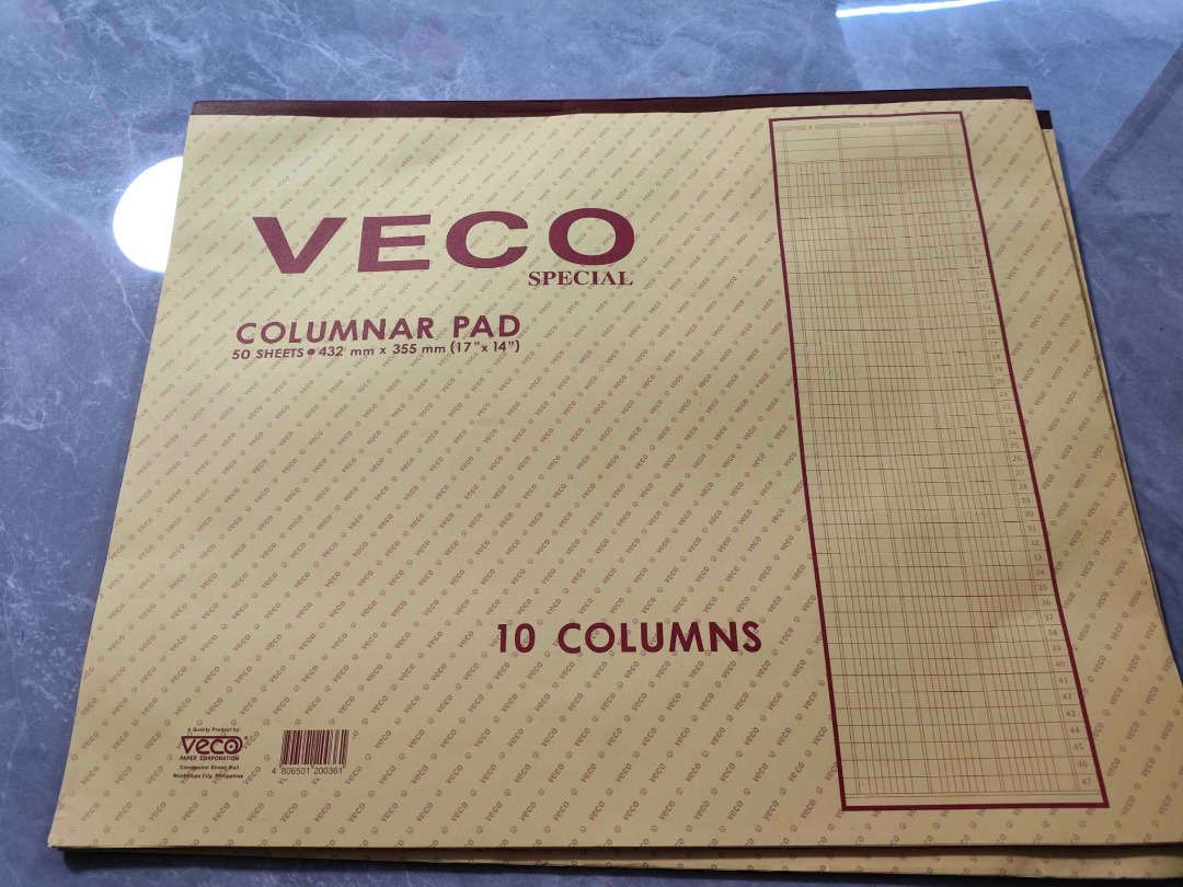 Veco Accounting Columnar Pad 17x14 (10 Columns), Hobbies & Toys ...