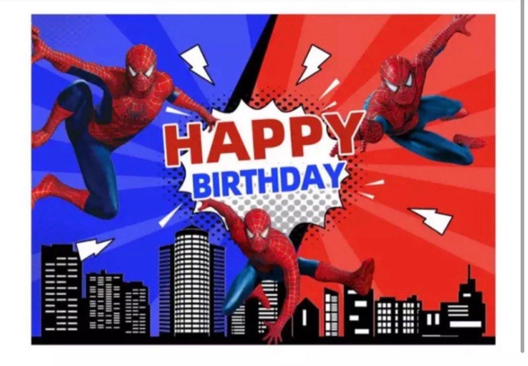 $12.90 Spider-Man backdrop spiderman party backdrop, Hobbies & Toys ...