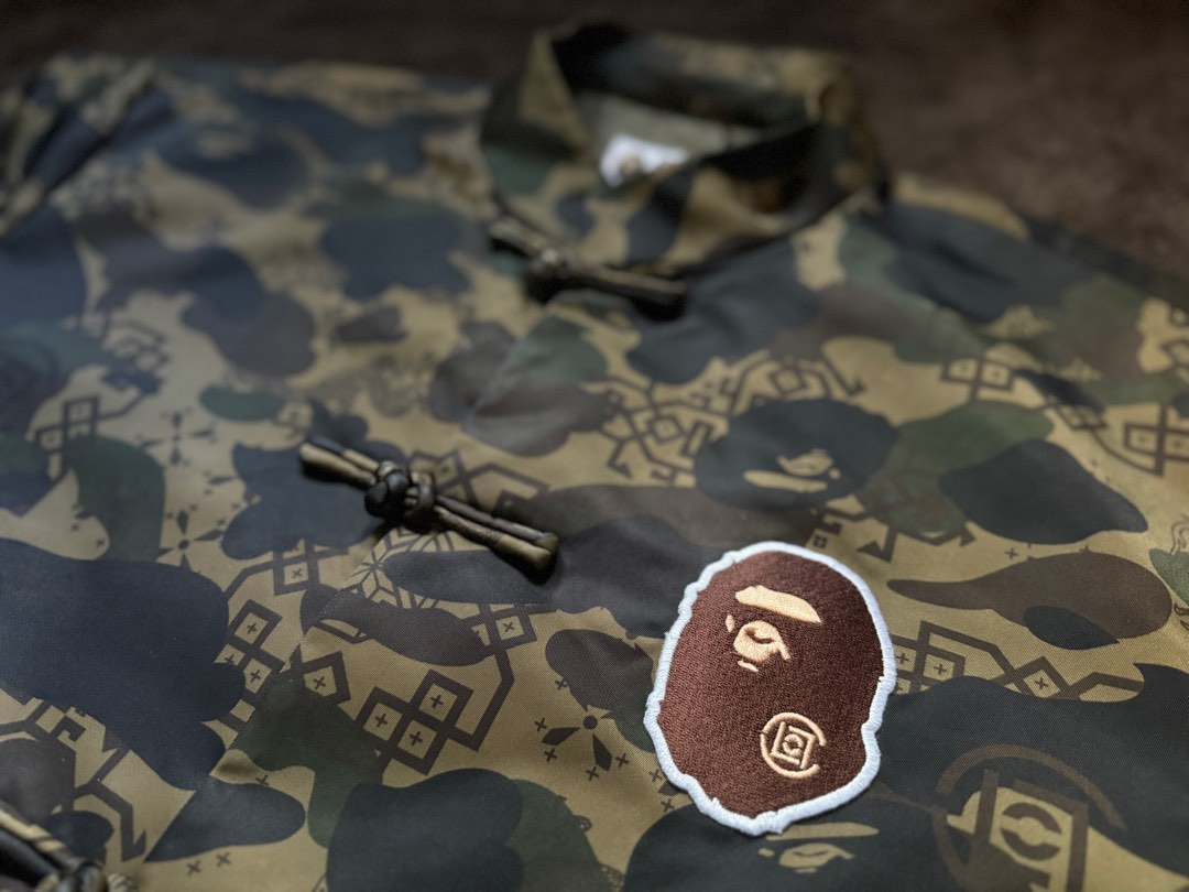🇯🇵全新 Bape x Clot CAMO APE HEAD CHINESE JACKET (OLIVE) size L GRS A ...