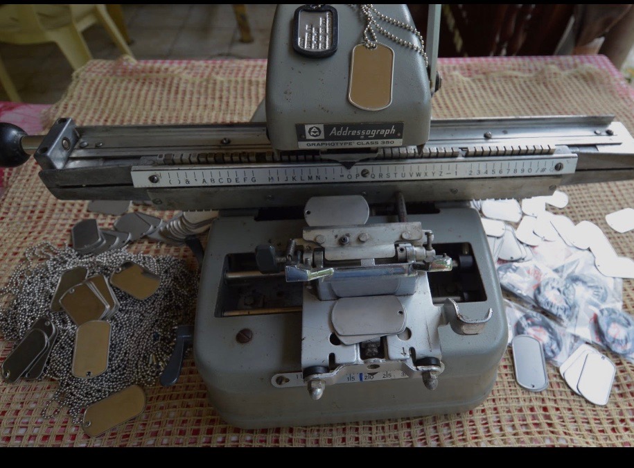 Addressograph 350 Military Dog Tag, Hobbies & Toys, Memorabilia ...