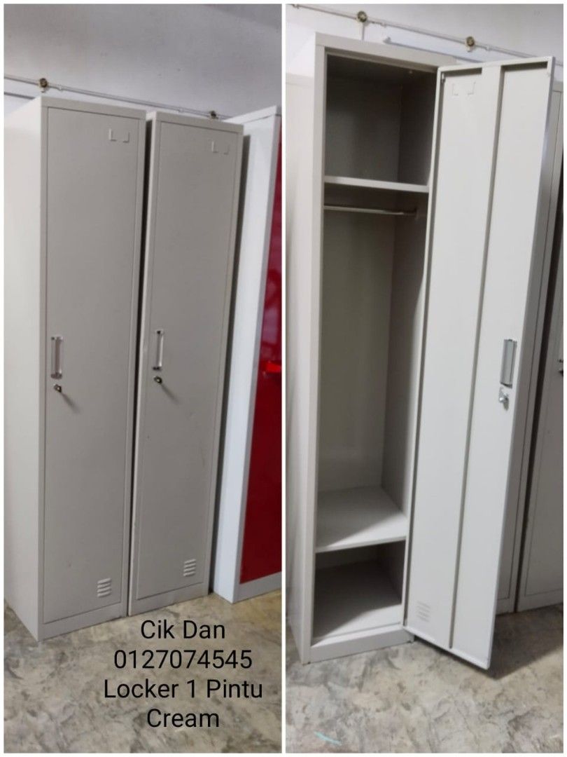 Almari Besi 1 pintu Locker, Furniture & Home Living, Furniture, Shelves ...