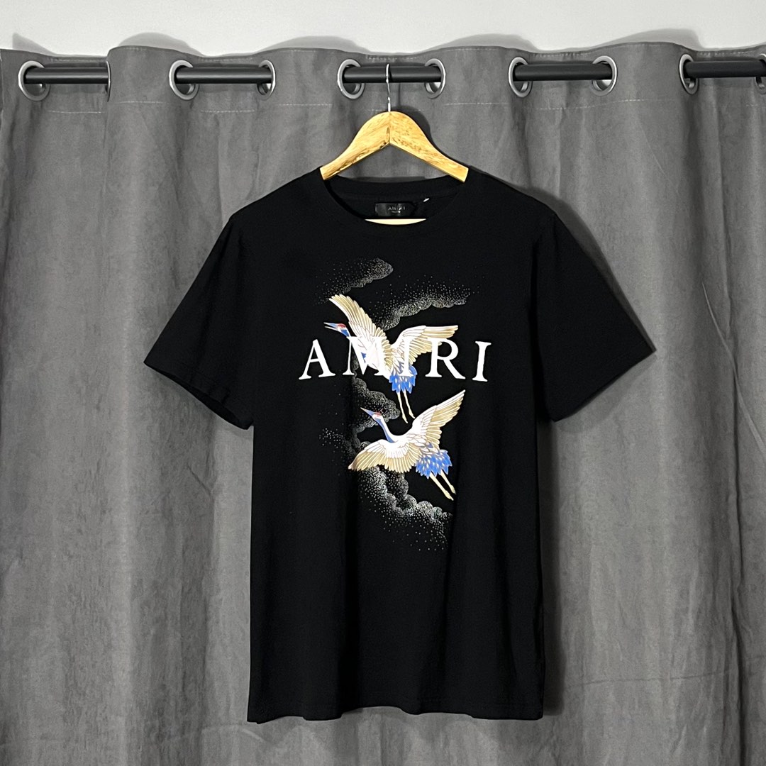 Amiri Black Crane Birds, Men's Fashion, Tops & Sets, Tshirts & Polo ...