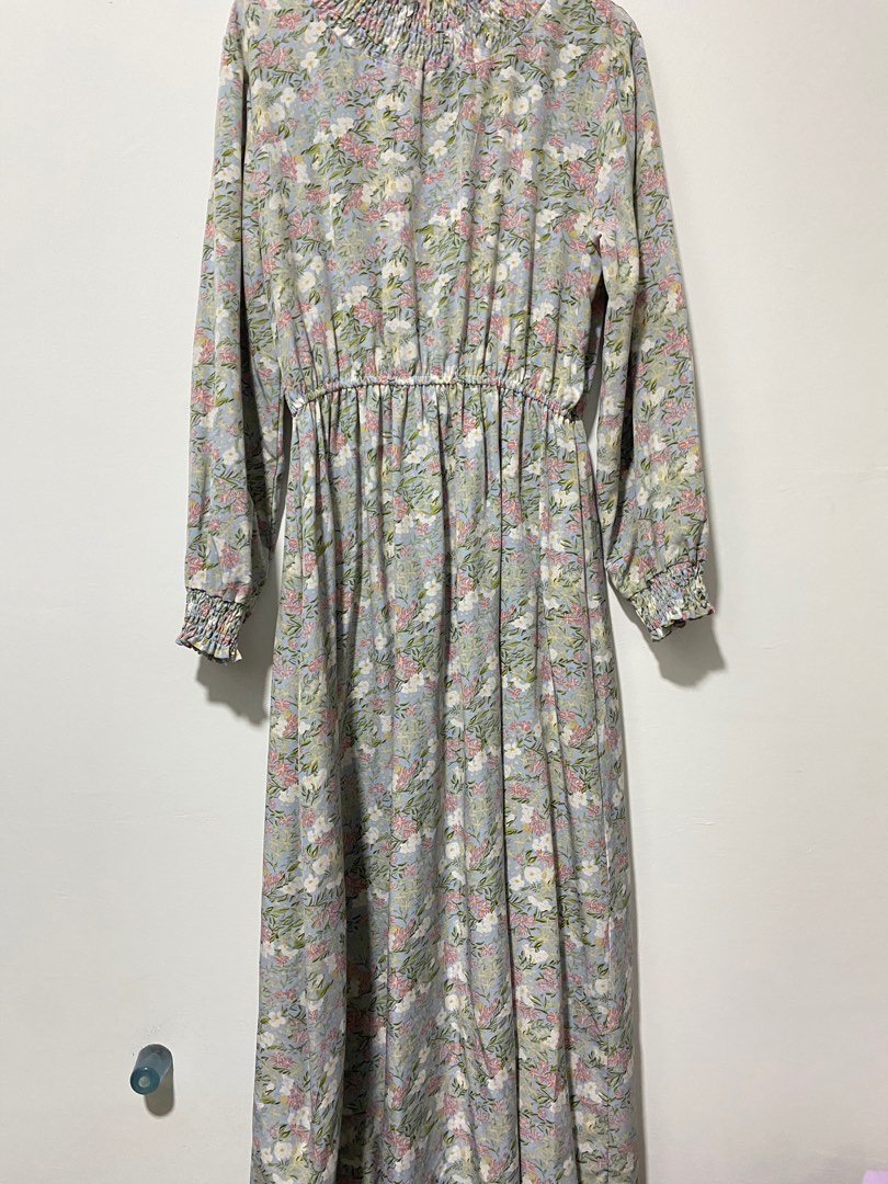 Ash Blue Maxi Dress, Women's Fashion, Muslimah Fashion, Dresses on ...