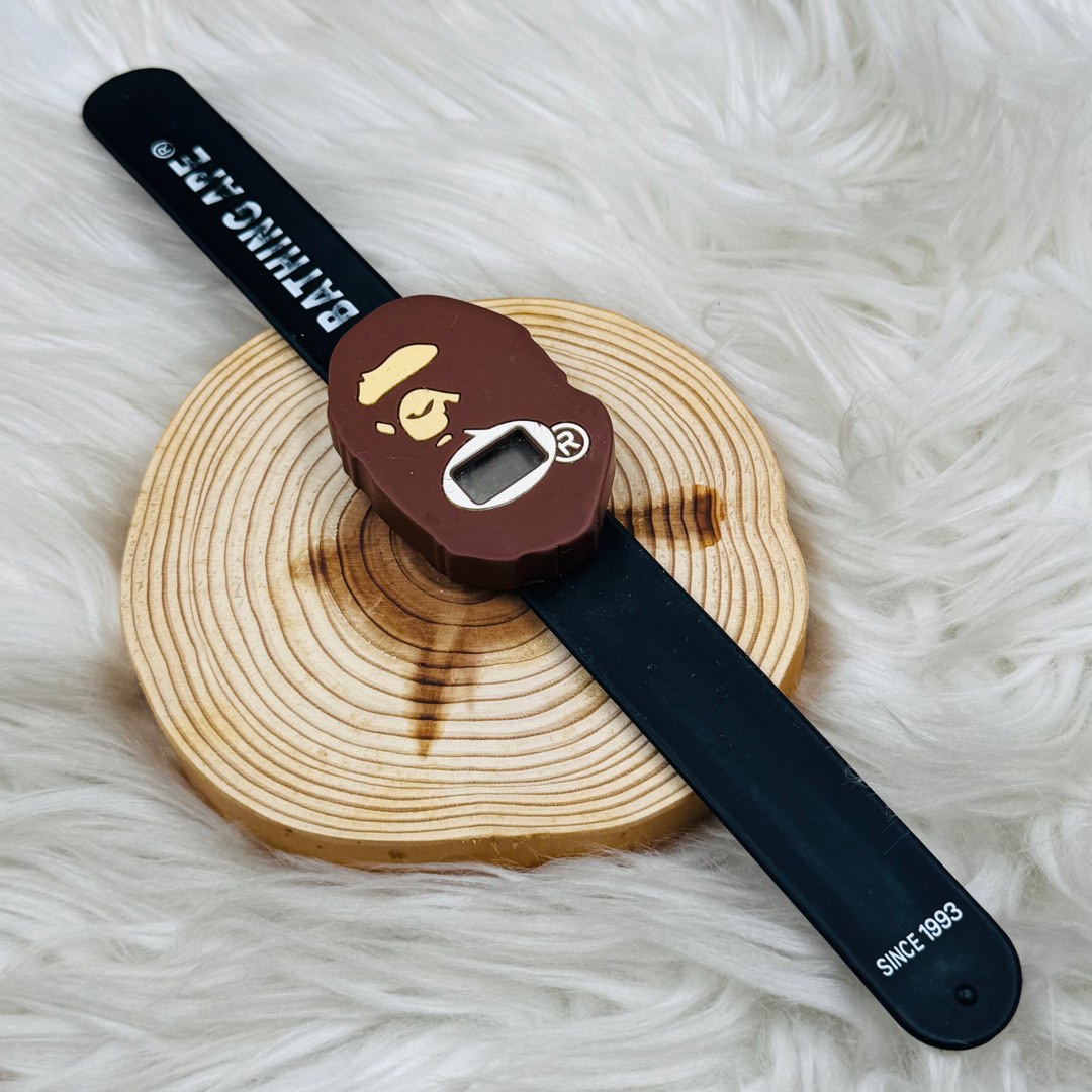 Authentic Rare Bape A Bathing Ape Silicone Watch, Men's Fashion ...