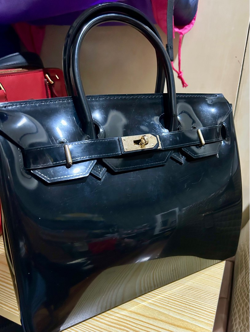 Black rubber/plastic bag, Women's Fashion, Bags & Wallets, Purses ...