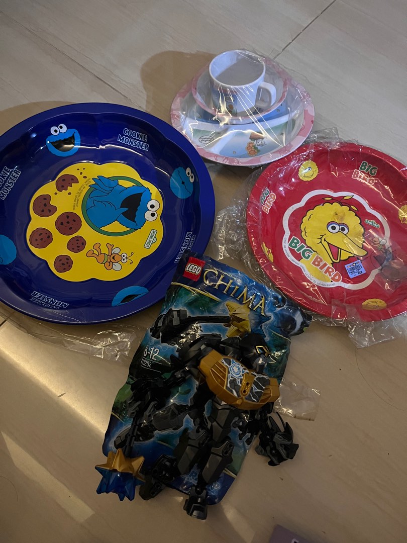 bundle set sesame street big bird cookie monster plate original lego ...