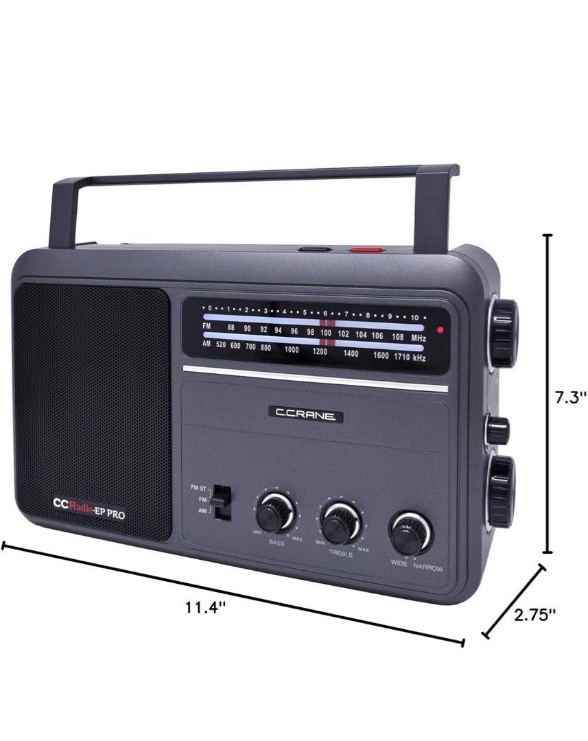 C. Crane CCRadio - EP PRO AM FM Battery Operated Portable Analog Radio ...