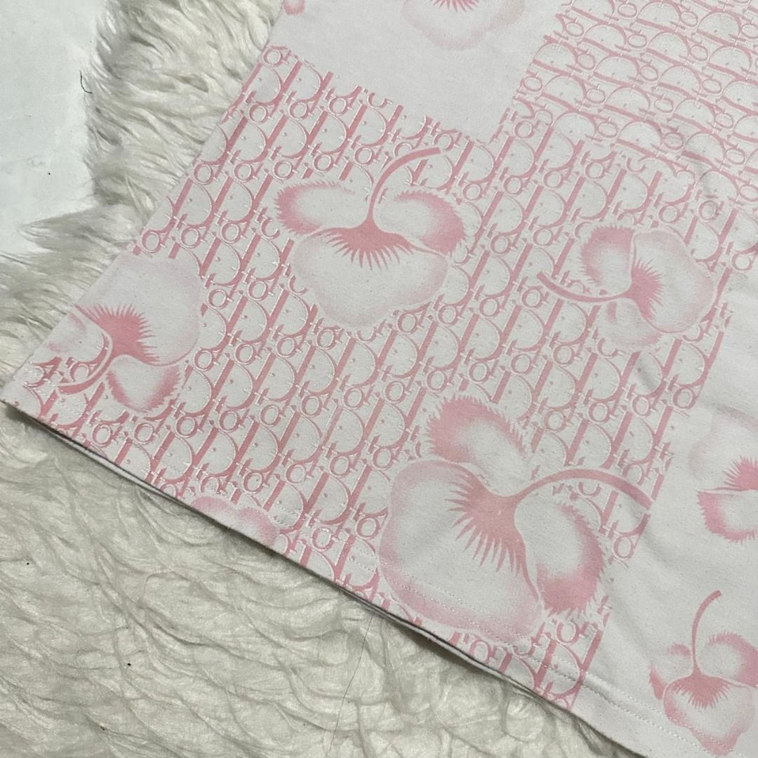Christian Dior Vintage Floral Pink Monogram Cherry Blossom PatternShirt ...
