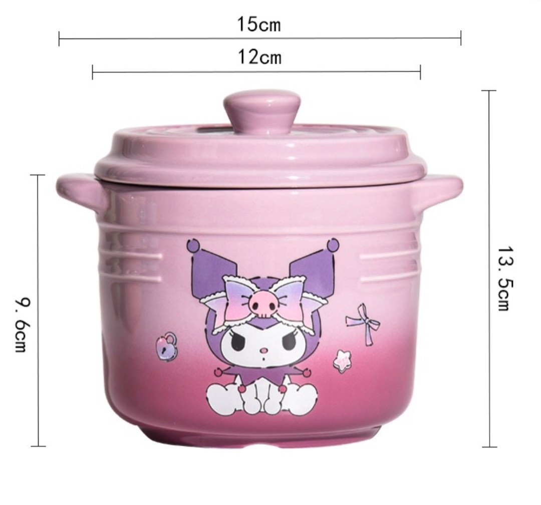 Cute Sanrio Kuromi stew pot 500ml, Furniture & Home Living, Kitchenware ...