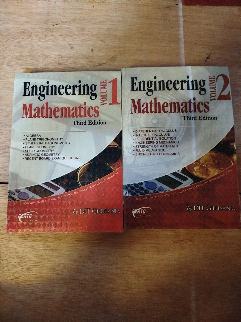 Engineering Mathematics Vol. 1 & 2 by DIT Gillesania, Hobbies & Toys ...