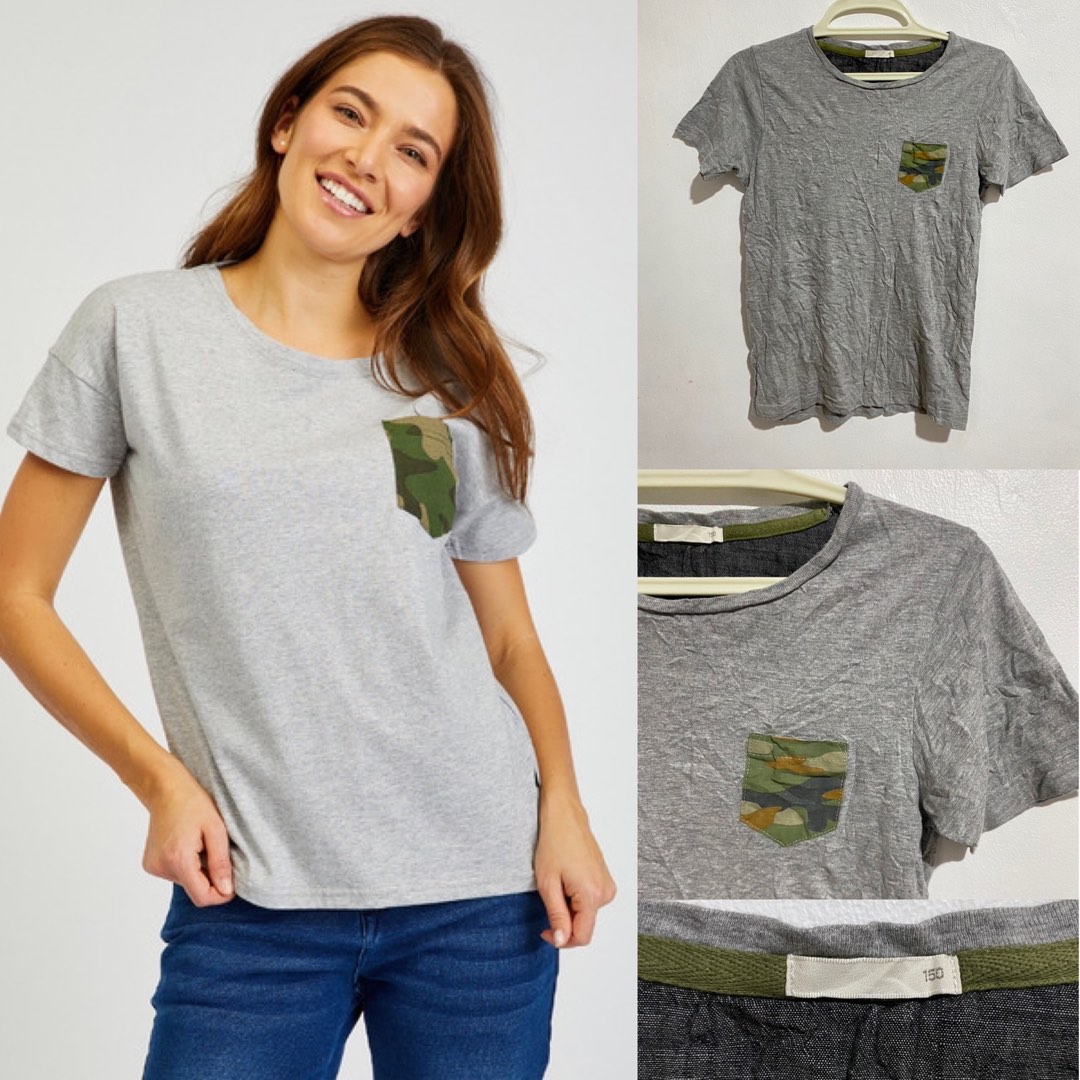 GU Uniqlo Gray T-Shirt, Women's Fashion, Tops, Shirts on Carousell