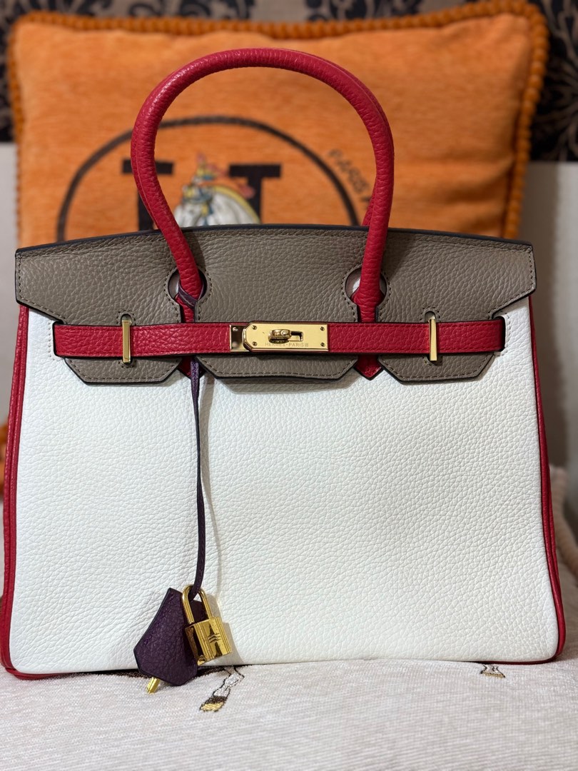 Hermes Birkin Tri Color Rare 20cm, Luxury, Bags & Wallets on Carousell