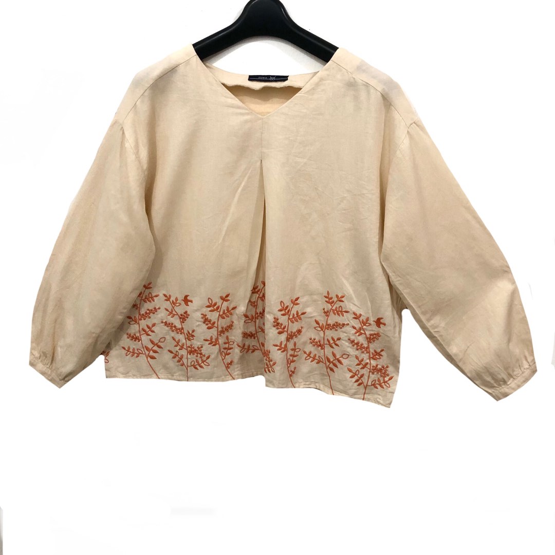 Itowa Tokyo Japan Artisans Organic Intricate Embroidery Details Widefit ...