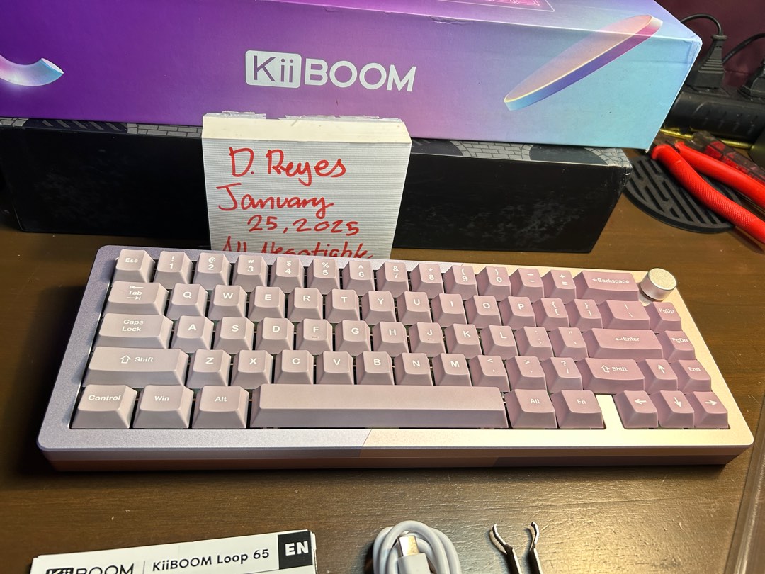 KiiBOOM Loop65 Pink Wireless Aluminum mechanical keyboard, Computers ...