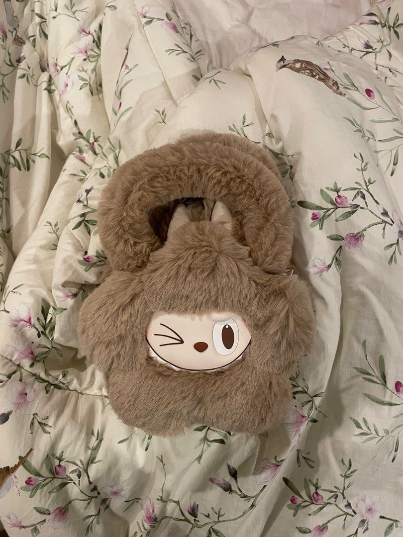 Labubu Classic Series - Plush Flower Bag Brown, Fesyen Wanita, Tas ...