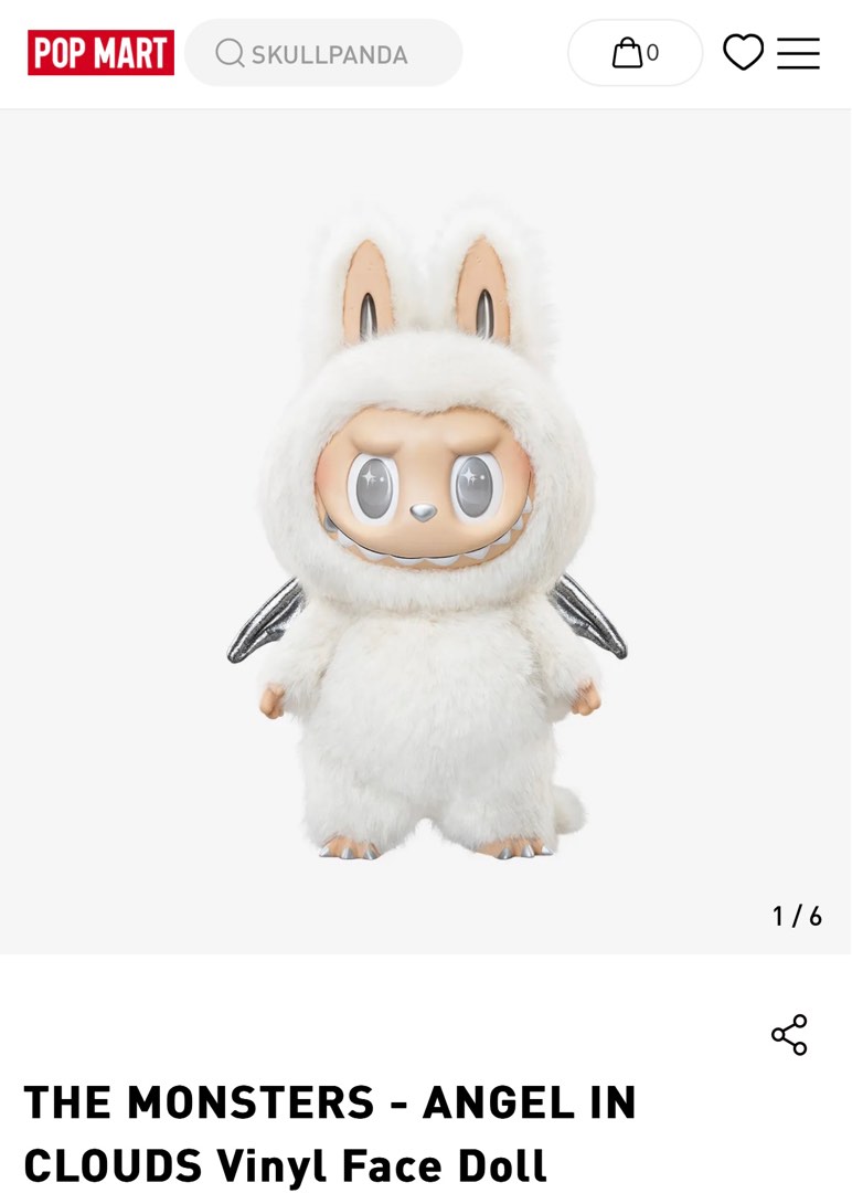 [Labubu] The monsters angel in clouds vinyl face doll zimomo(big ...