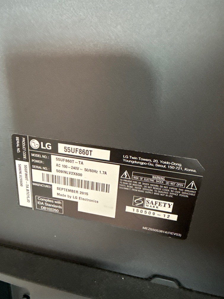 LG 55 inch TV, TV & Home Appliances, TV & Entertainment, TV on Carousell