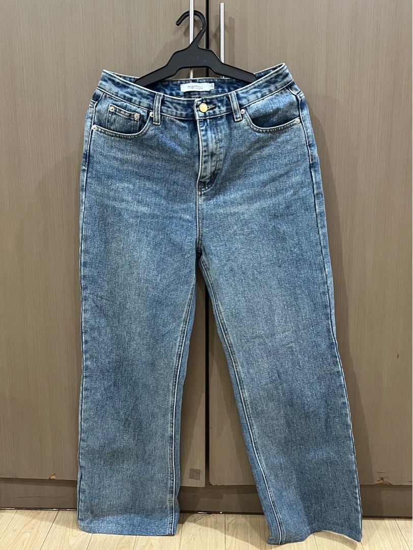 Mantou Straight Leg Denim Jeans (Anika) , Women's Fashion, Bottoms ...