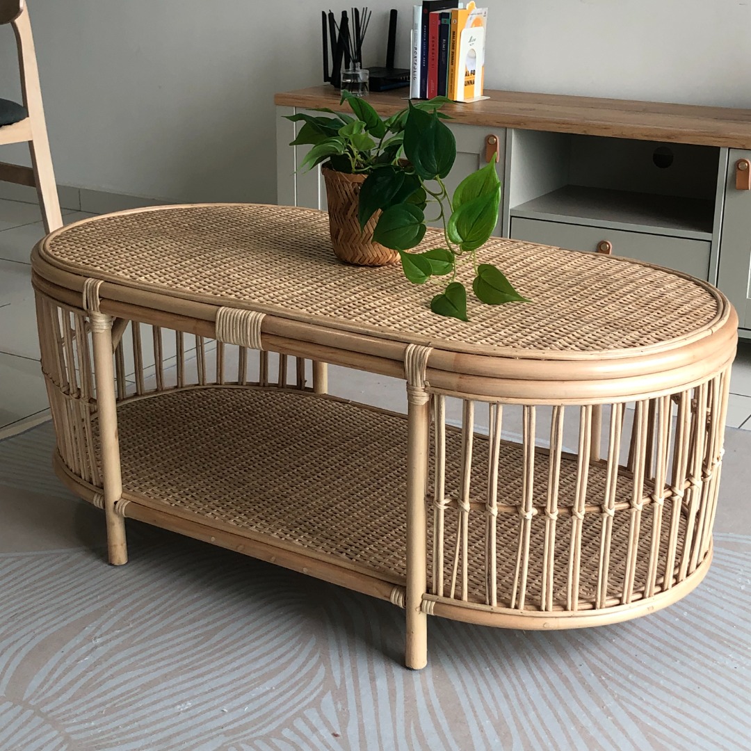 Melisa Muji Style Rattan Coffee Table, Furniture & Home Living ...