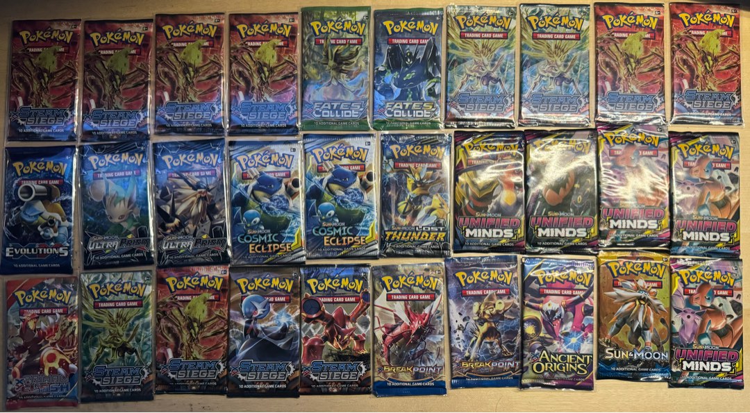 Pokemon Loose Vintage Packs XY and Sun and Moon, Hobbies & Toys ...