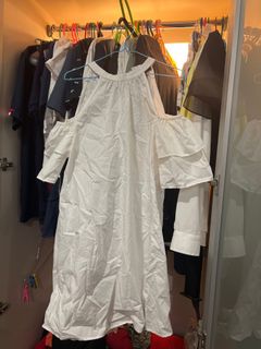 Primark White Thick Lace Dress, Women's Fashion, Muslimah Fashion ...