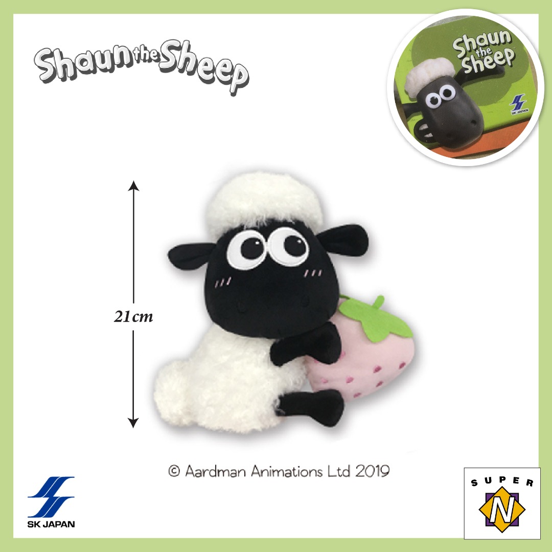 Shaun the Sheep - Baby Shaun Hugtto Strawberry Plush Toy by SK Japan ...