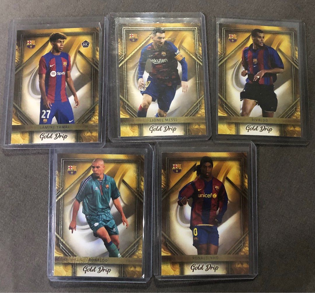 Topps Barcelona Gold Drip Insert Set - Lamine Yamal RC - Lionel Messi ...