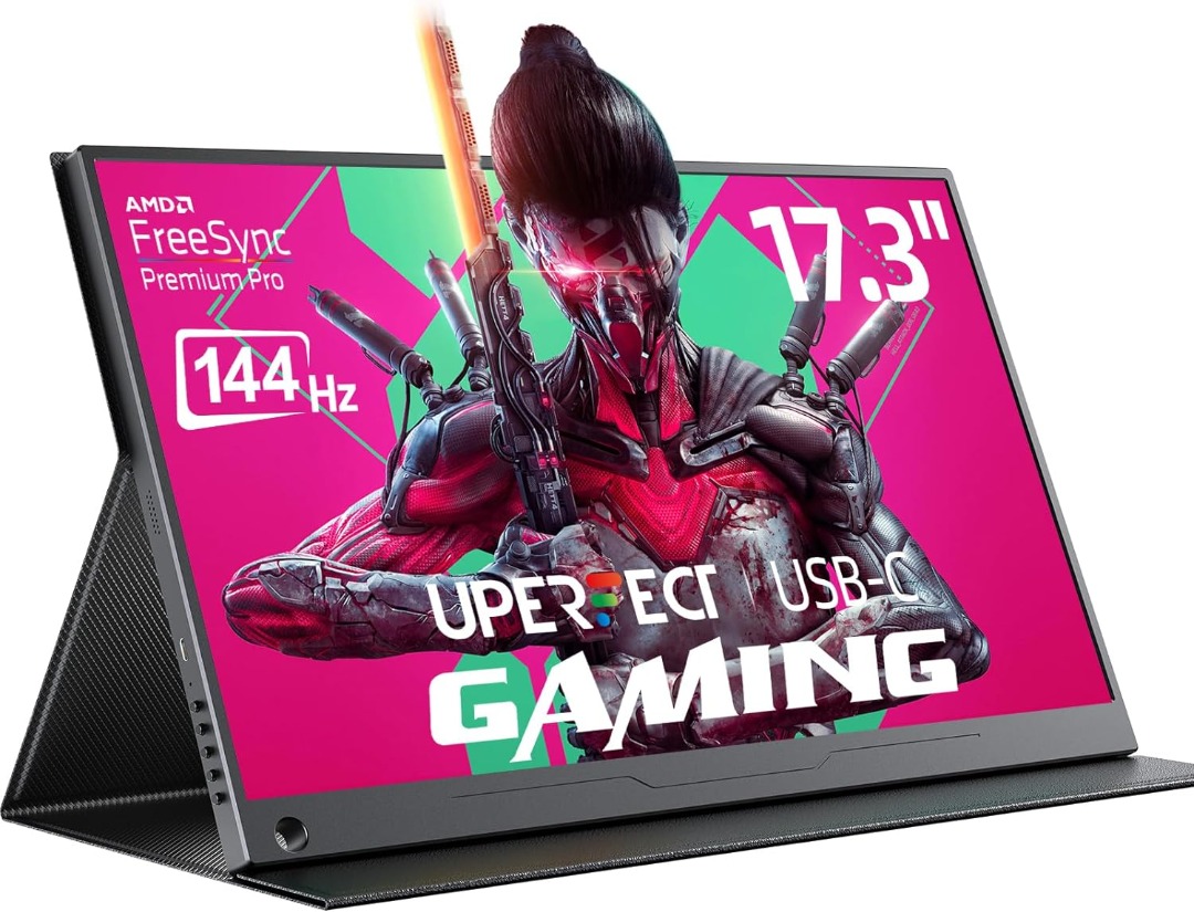 UPERFECT Portable Monitor, 17.3" 144Hz Portable Gaming Monitor AMD ...