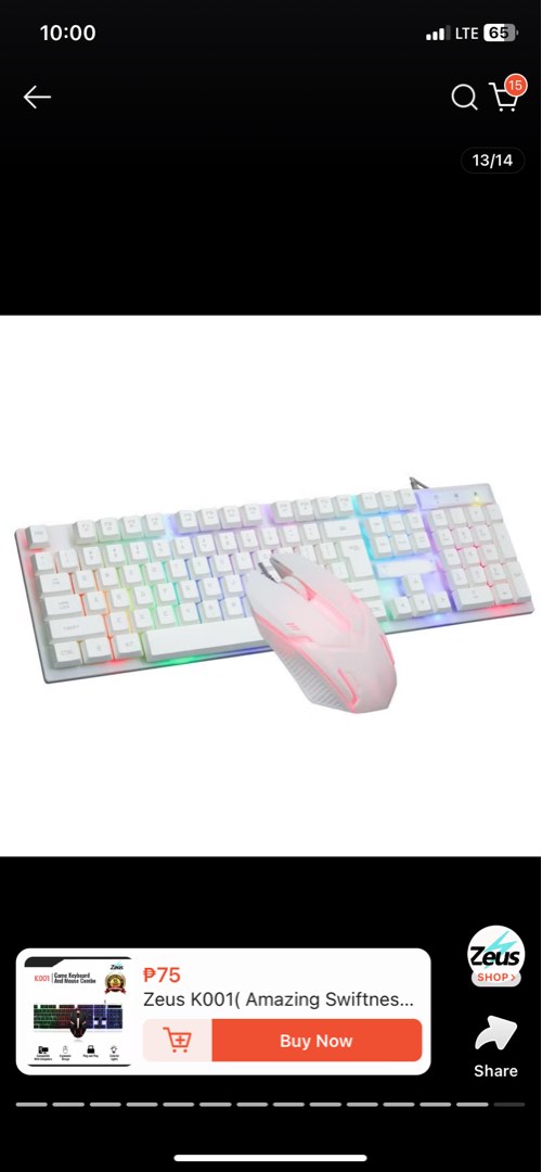 ZEUS K001 Luminous Backlit Gaming Keyboard and Mouse Bundle, Computers ...