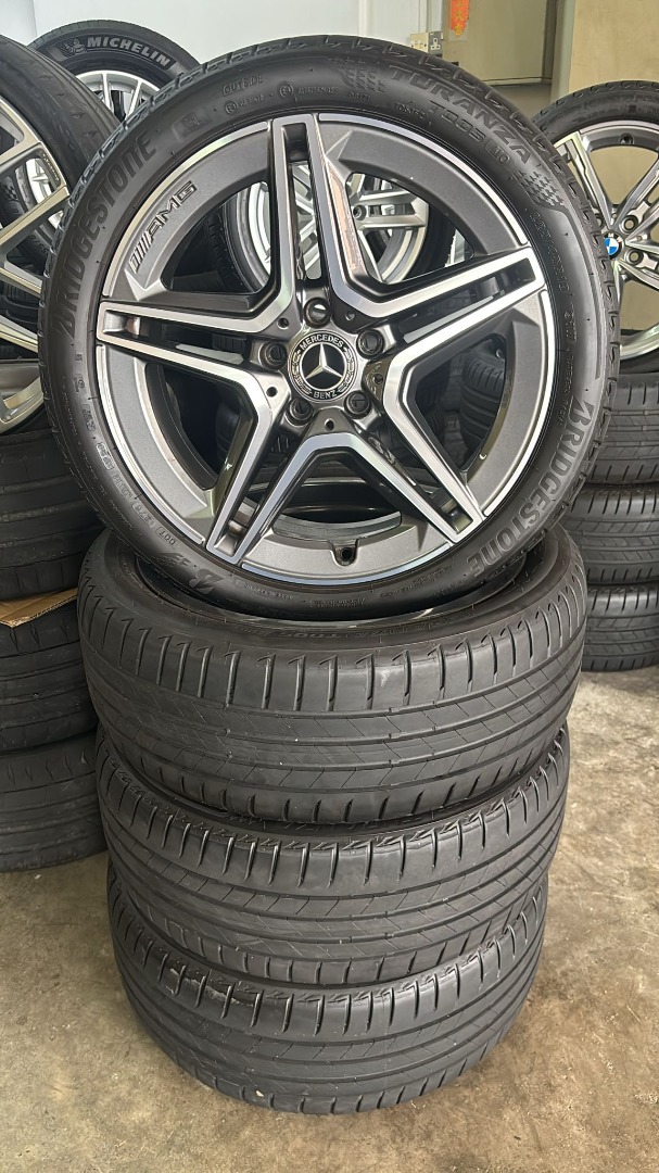 18" Mercedes Benz AMG Original rims & Bridgestone Turanza T005 tyres, Car Accessories, Tyres ...