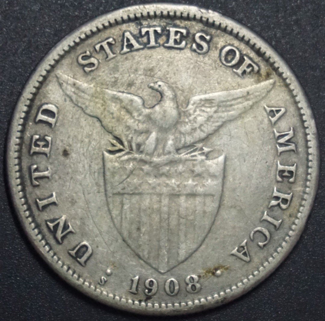 1908 S USPI 1 Peso Silver Coin #1, Hobbies & Toys, Memorabilia ...