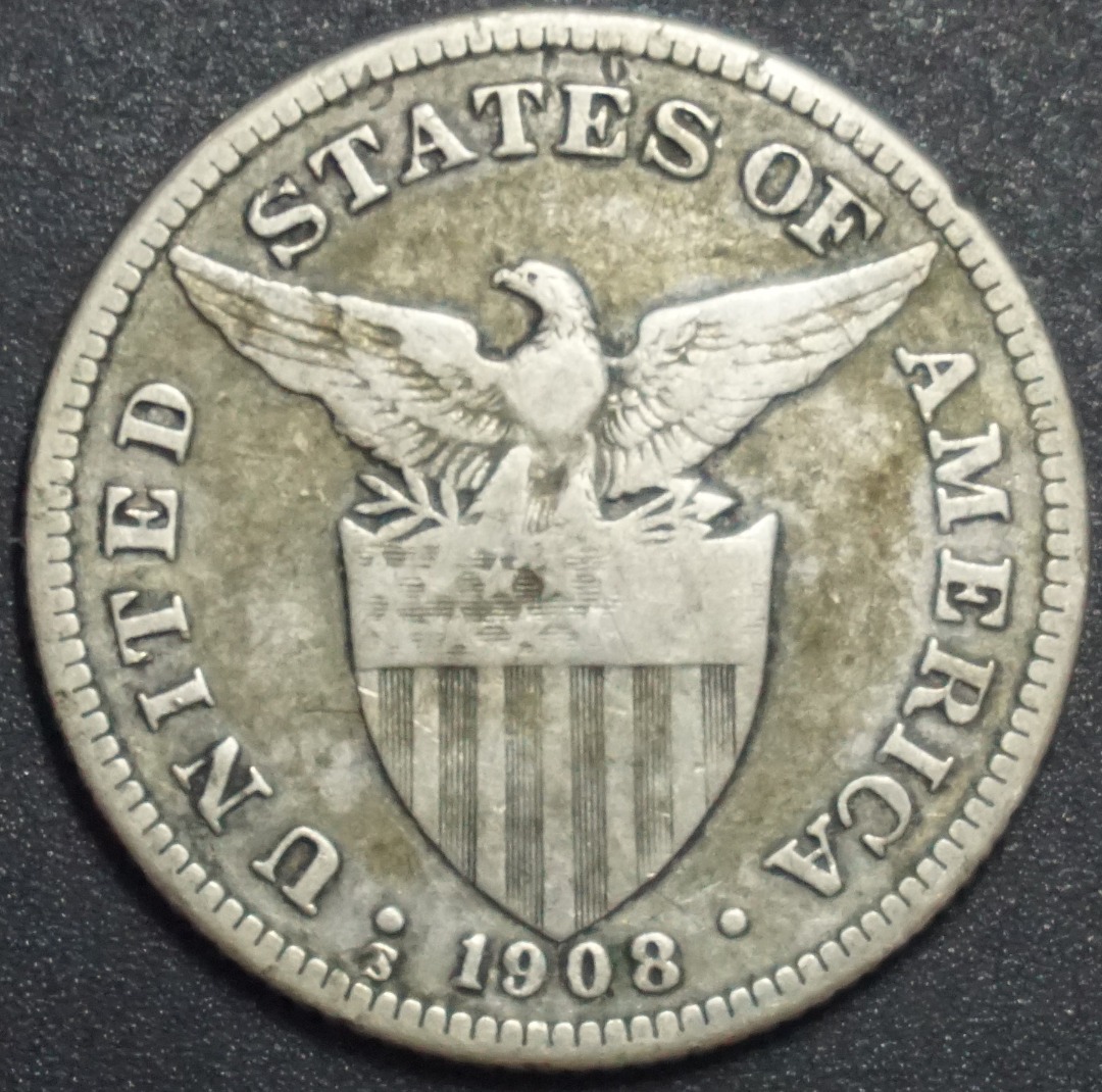 1908 S USPI 50 Centavos Silver Coin #1, Hobbies & Toys, Memorabilia ...