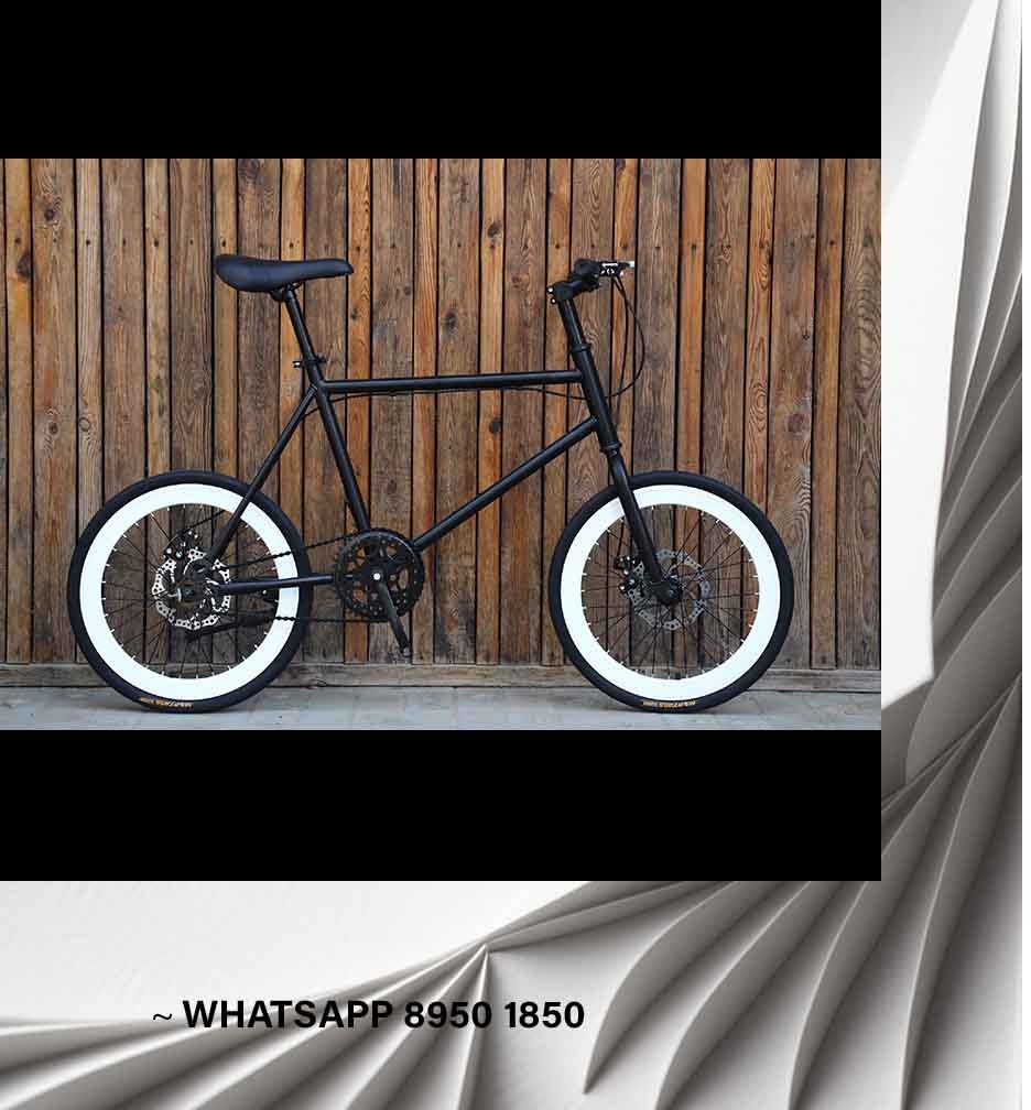 20 Inch 1 Speed MINI VELO [Black-White] Bicycles Fixie Bike Lightweight ...