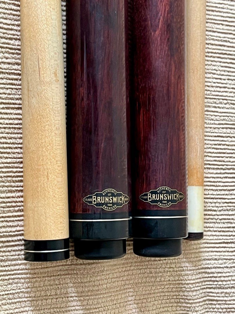 2 Brunswick 2-Piece Screw-Together Billiard Pool Cue Stick, Canadian ...
