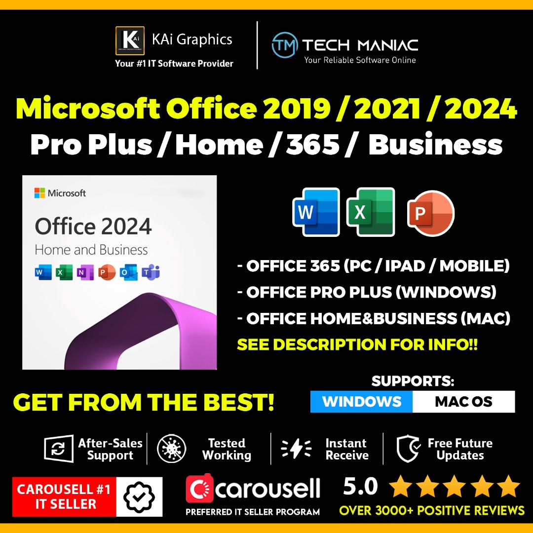 ⭐ 110% Lifetime Microsoft Office 2019 / 2021 / 2024 - Word / Excel ...