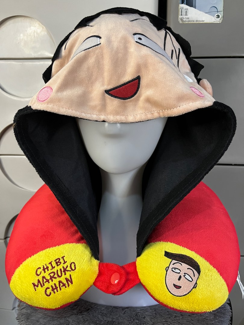 Chibi Maruko-Chan Japanese Manga Series Travel Neck Pillow with Hood x ...