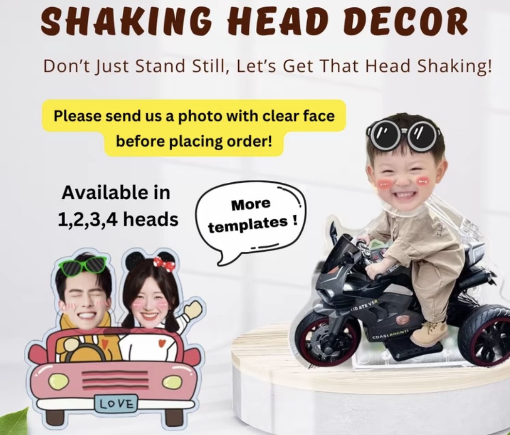 Customised Photo Head Shaking Bobblehead Cute Display Ornament ...