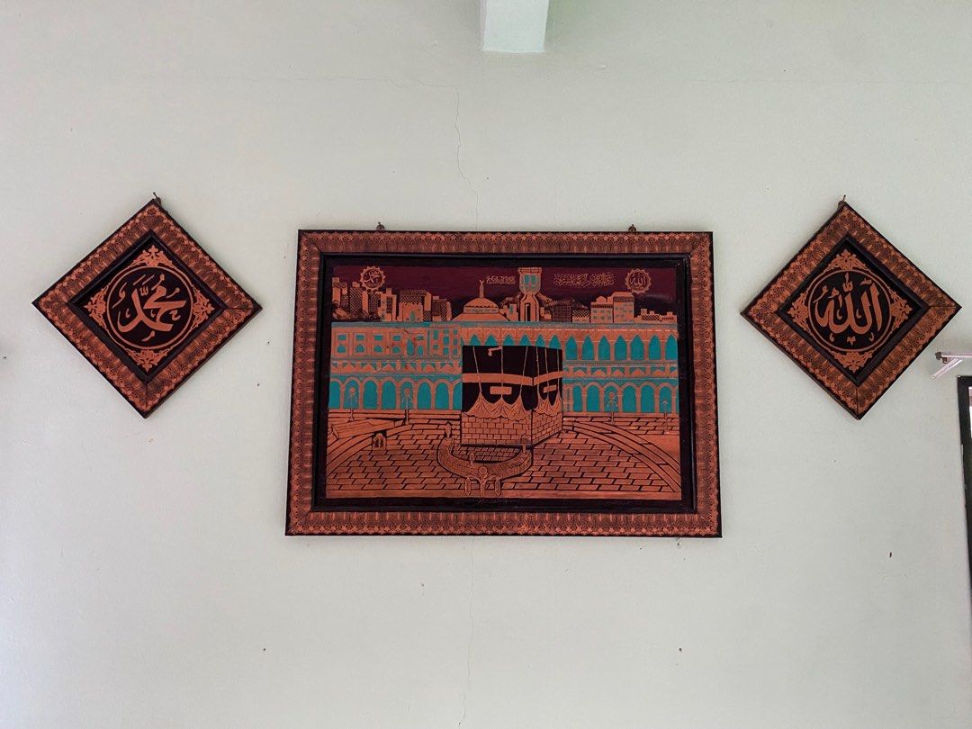 Gambar Kaabah & 2 Frame Allah/Muhammad, Furniture & Home Living, Home ...