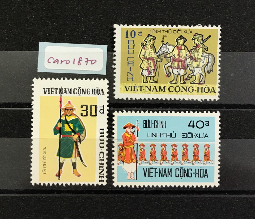 1972 Vietnam stamp set (mint), Traditional Vietnamese Frontier Guards ...