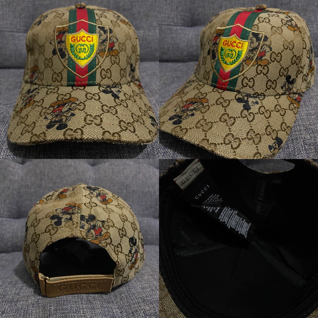 GUCCI FLAG CANVAS AOP PRINT LOGO BASEBALL CAP, Men's Fashion, Watches ...
