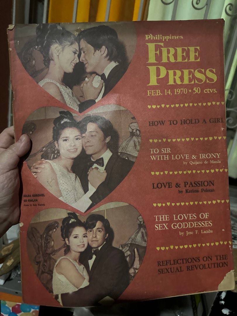 Hilda Koronel Ed Finlan Free Press Year 1970, Hobbies & Toys, Books ...